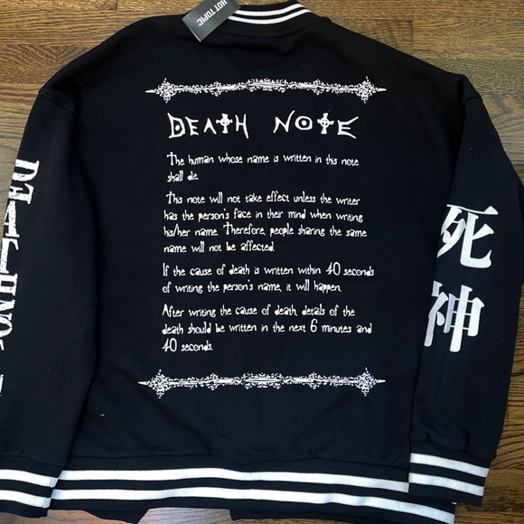 Hot Topic | Jackets & Coats | Death Note Ryuk Varsity Jacket Hot Topic ...